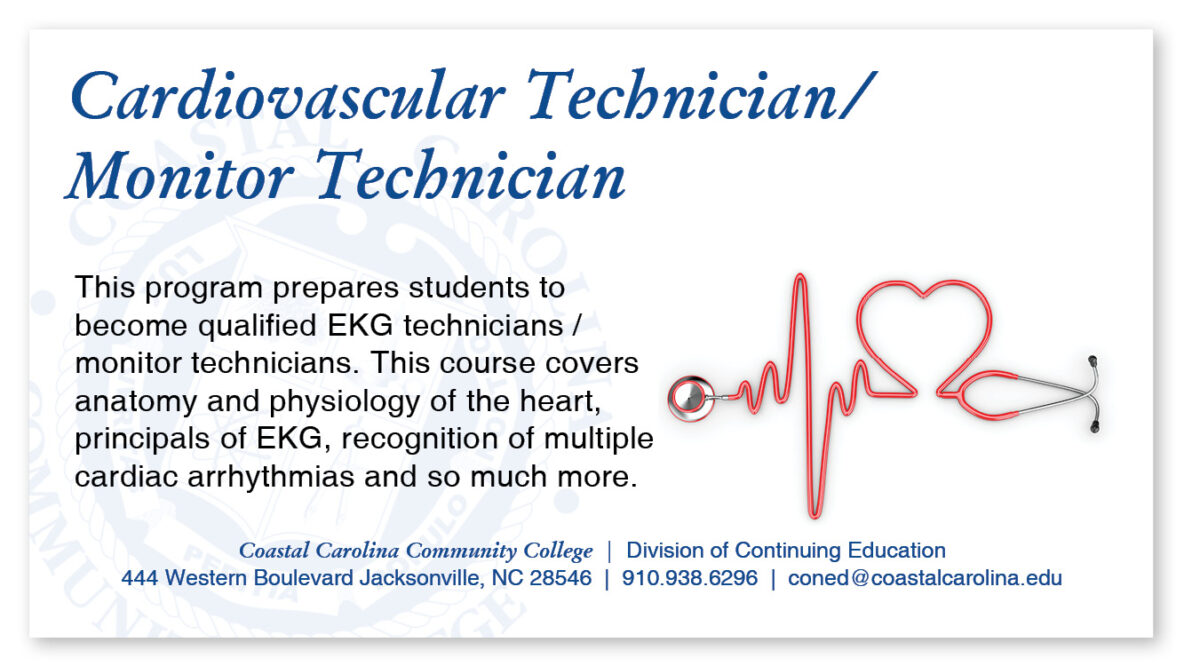 Cardiovascular Technician / Monitor Technician - Coastal Carolina ...
